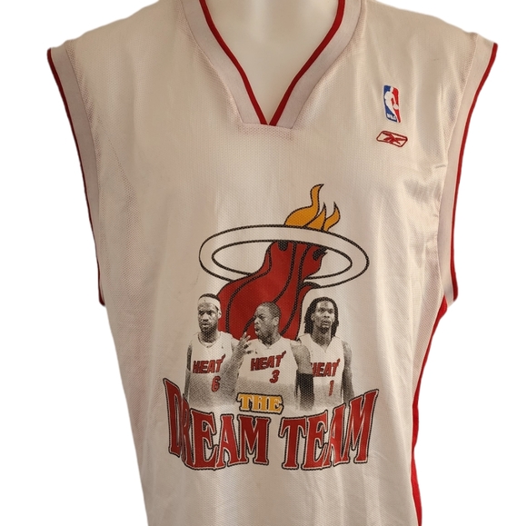 Reebok | Shirts | Rare Vintage Miami Heat Jersey The Big 3 Lebron Wade ...